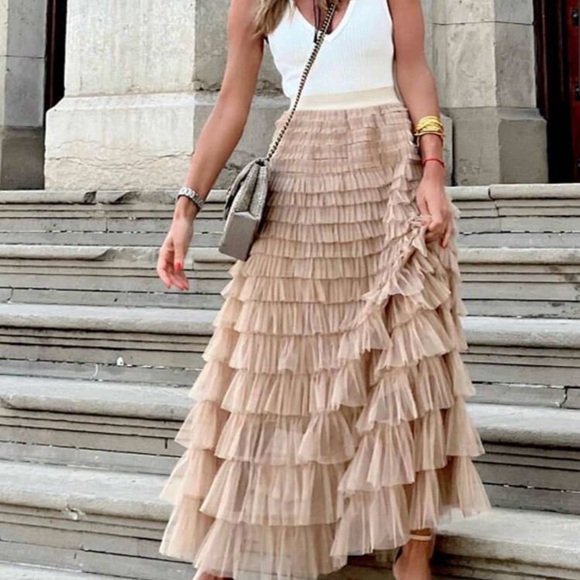 Skirts | Romantic Tiered Tulle Maxi Skirt | Poshmark